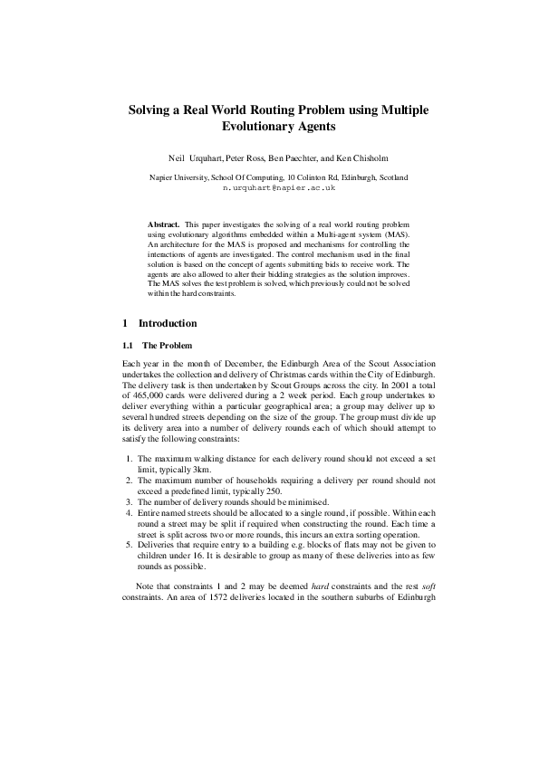 (PDF) Solving a Real World Routing Problem Using Multiple Evolutionary ...
