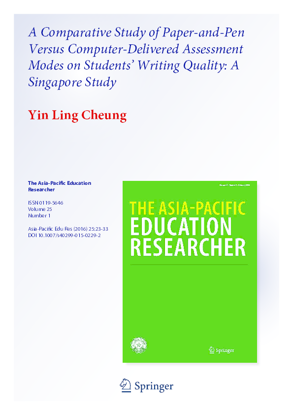 (PDF) A comparative study of paper-and-pen versus computer-delivered ...