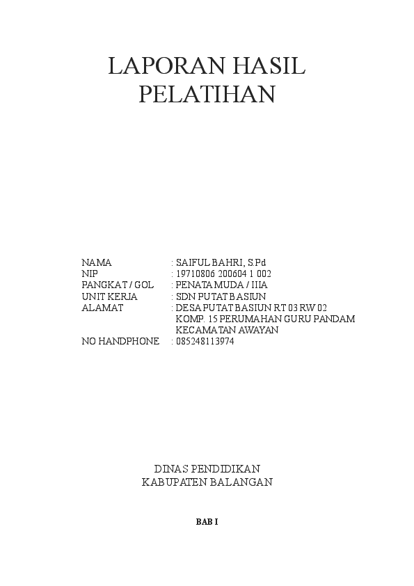 (DOC) Contoh laporan