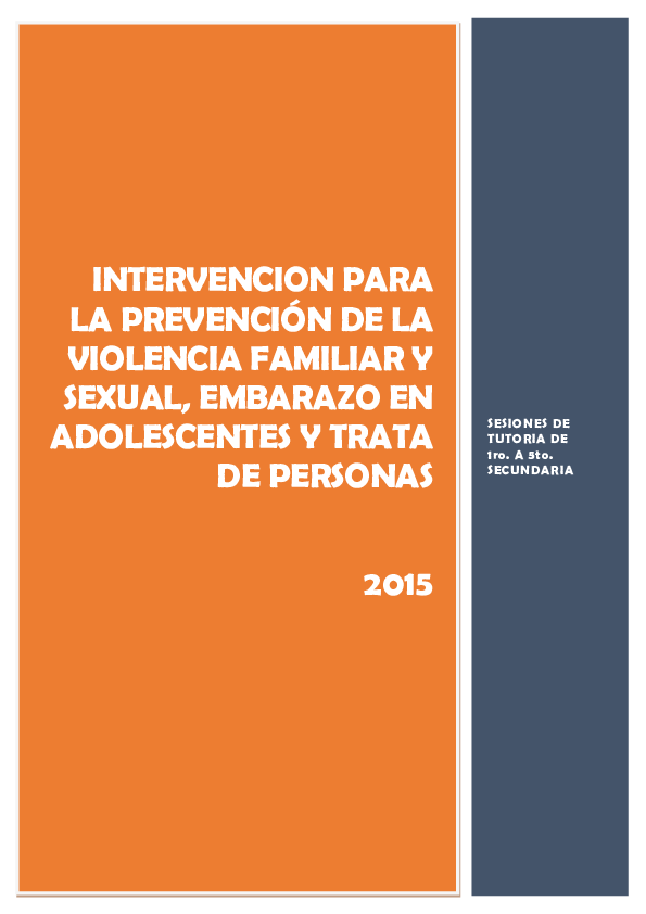 (PDF) INTERVENCION PARA LA PREVENCIÓN DE LA VIOLENCIA FAMILIAR Y SEXUAL, EMBARAZO EN ...