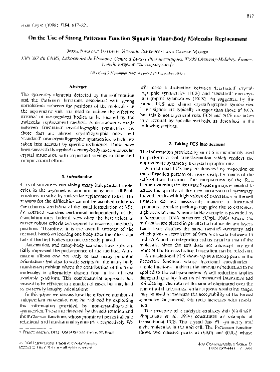 (PDF) On the Use of Strong Patterson Function Signals in Many-Body ...