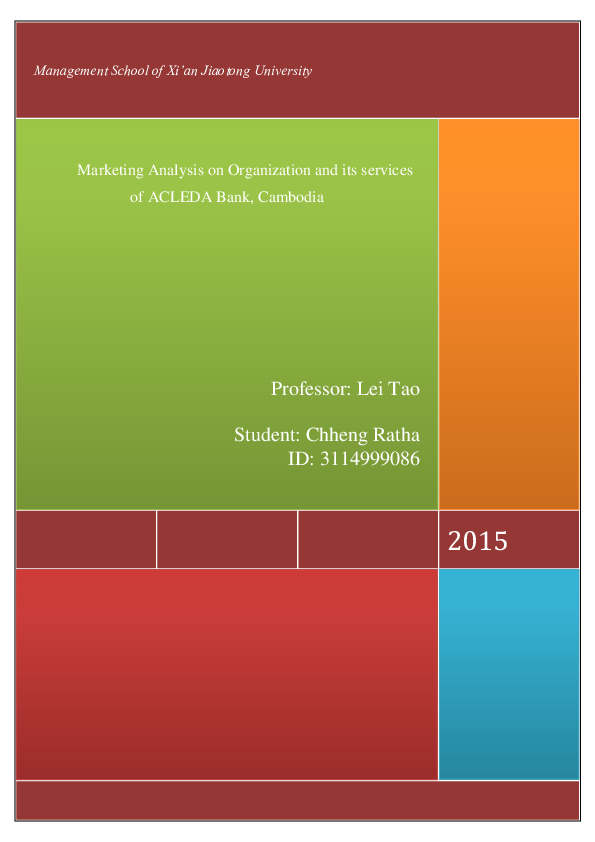 (PDF) Marketing Analysis on Organization and its services of ACLEDA ...