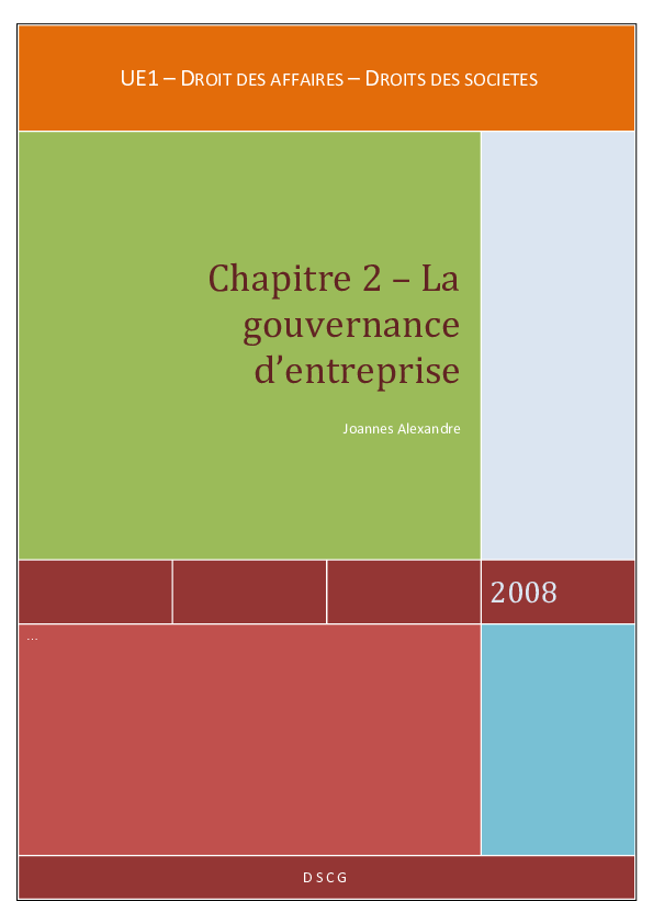 (PDF) Chapitre 2 – La gouvernance d'entreprise