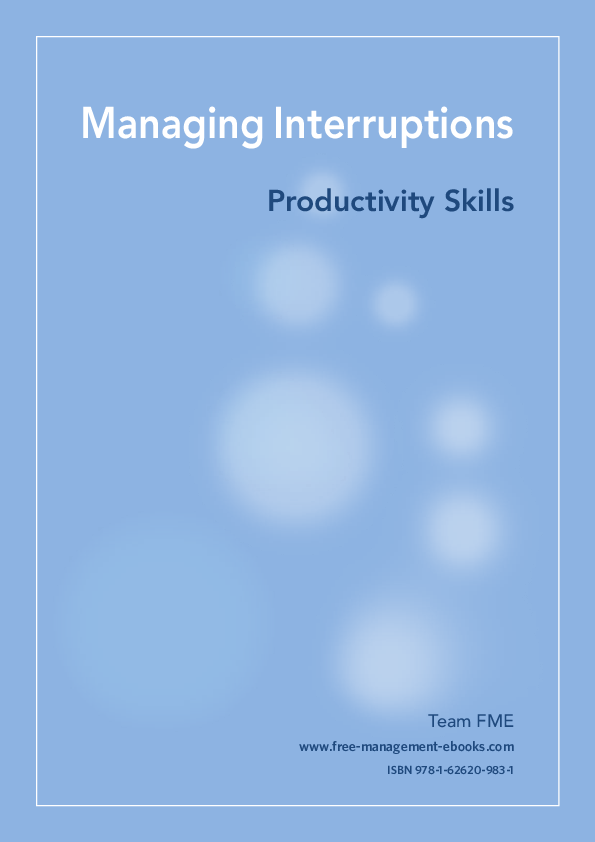 (PDF) Managing Interruptions Productivity Skills