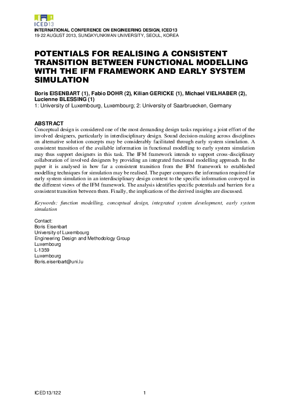 (PDF) Potentials for realising a consistent transition between functional modelling with the IFM ...