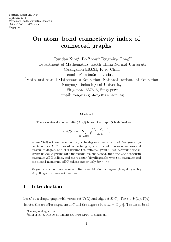 (PDF) Investigation of Atom-Bond Connectivity Indices of Line Graphs Using Subdivision Approach ...