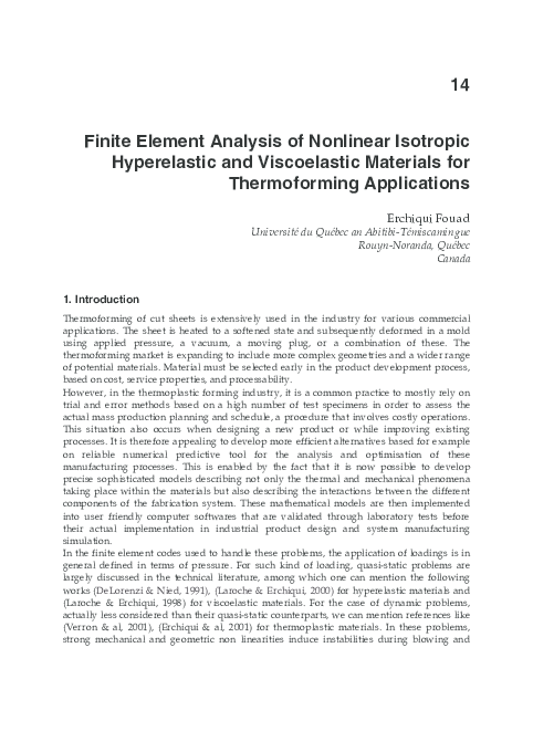 (PDF) Dynamic finite element analysis of nonlinear isotropic hyperelastic and viscoelastic ...