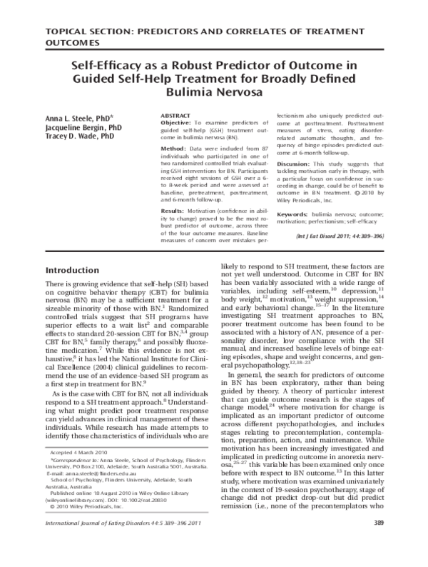 (PDF) Self-efficacy as a robust predictor of outcome in guided self-help treatment for broadly ...