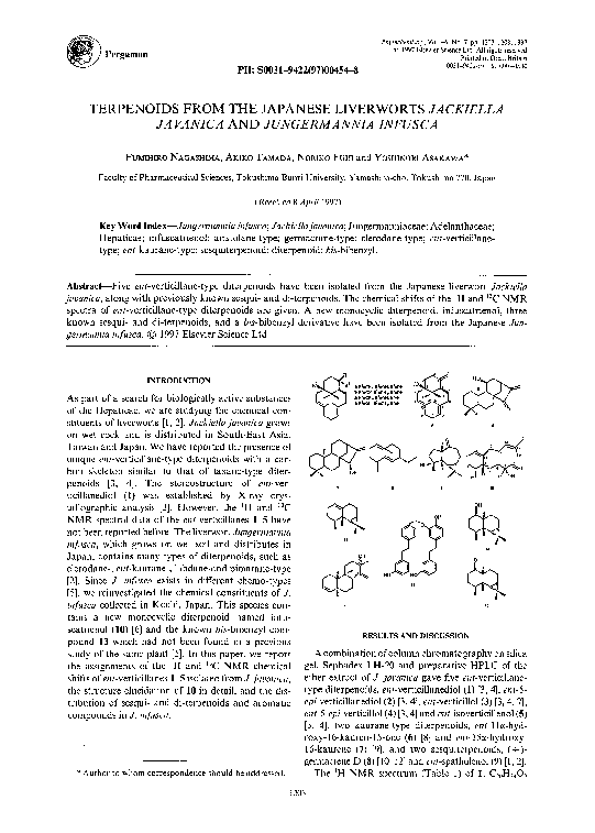(PDF) Terpenoids from the Japanese liverworts Jackiella javanica and ...