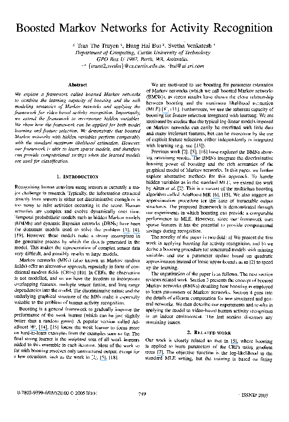 (PDF) Boosted Markov Networks for Activity Recognition