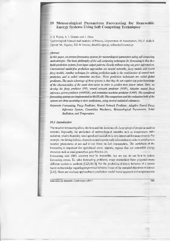 (PDF) Meteorological Parameters Forecasting for Renewable Energy Systems Using Soft Computing ...