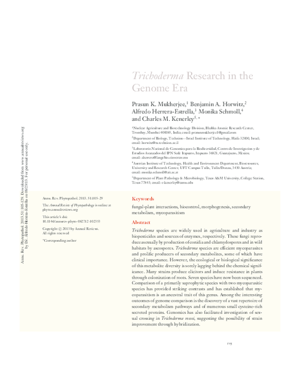 (PDF) Trichoderma Research in the Genome Era