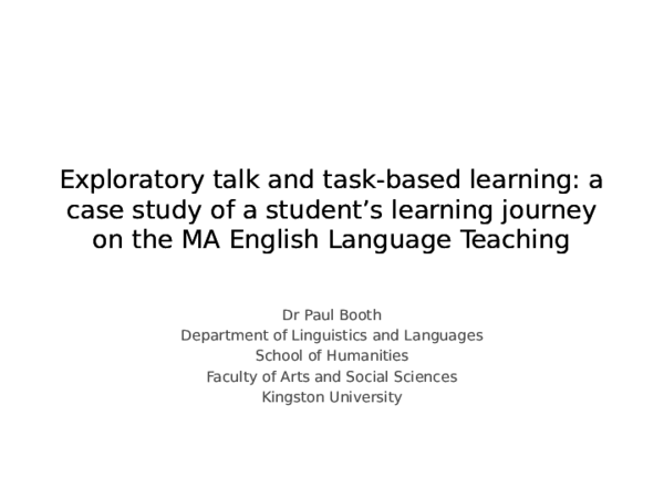 (PPT) Exploratory talk and task-based learning: a case study of a ...