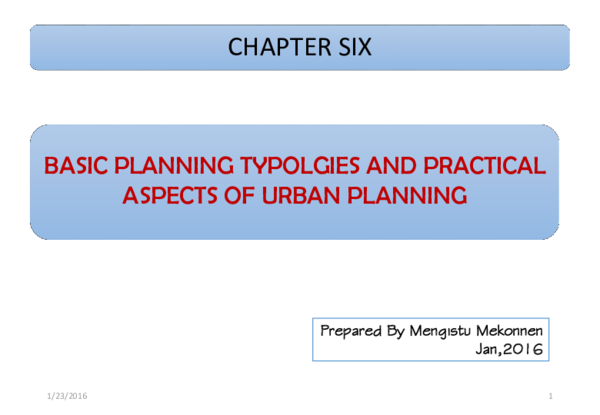 (PDF) CHAPTER SIX BASIC PLANNING TYPOLGIES AND PRACTICAL ASPECTS OF ...