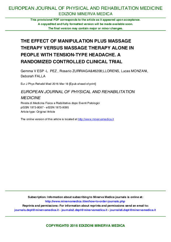 (PDF) The effect of manipulation plus massage therapy versus massage ...