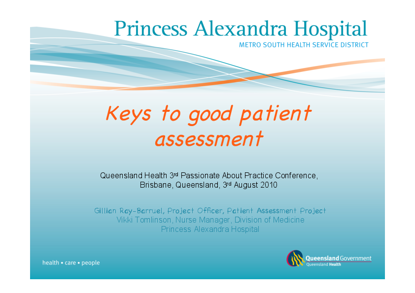 (PDF) Keys to good patient assessment