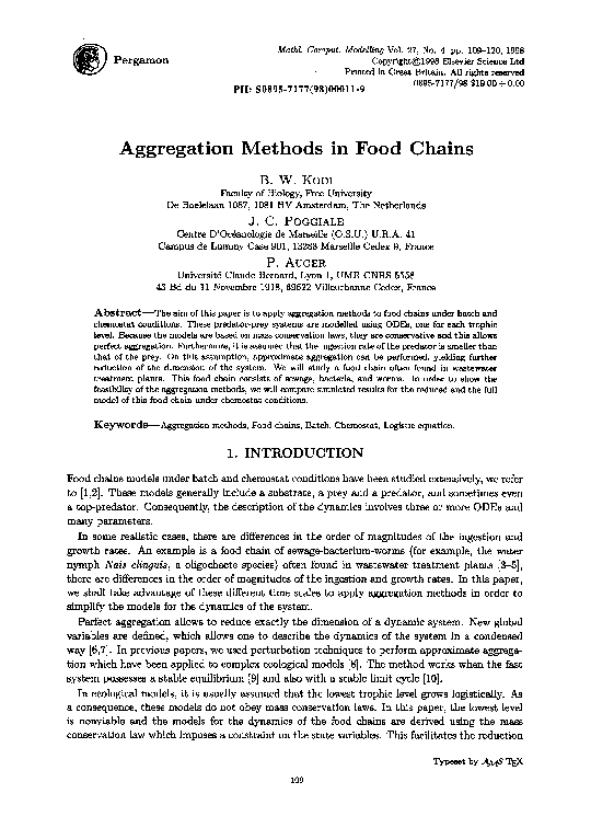 (PDF) Aggregation methods in food chains