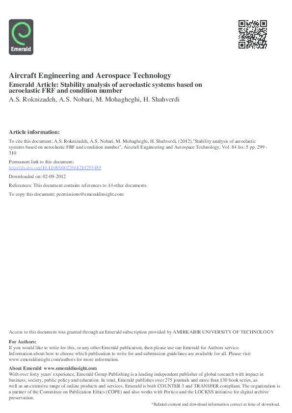 (PDF) Interactive aircraft flight control and aeroelastic stabilization | Terry Weisshaar ...