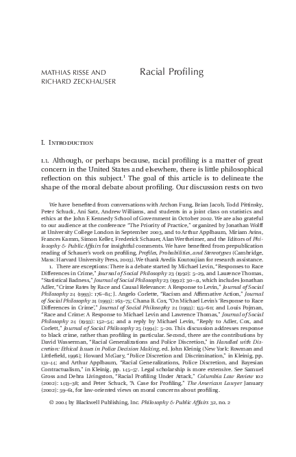 (PDF) Racial Profiling