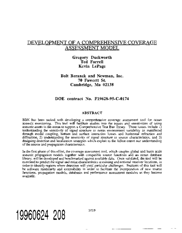 (PDF) Development of a Comprehensive Coverage Assessment Model | Kevin ...