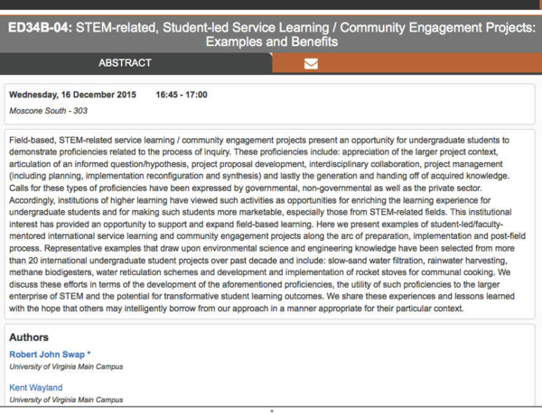 STEM-related, Student-led Service Learning / Community Engagement ...