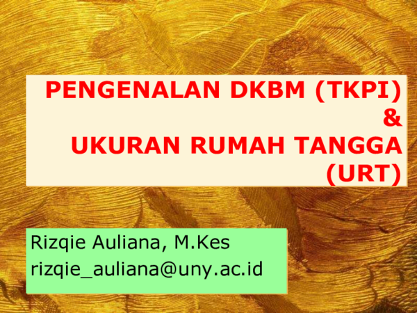 (PDF) PENGENALAN DKBM (TKPI) & UKURAN RUMAH TANGGA (URT