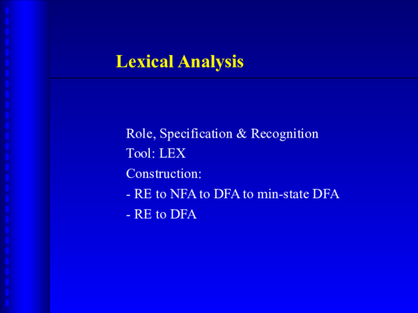 (PPT) Compilers 03 Lexical Analysis