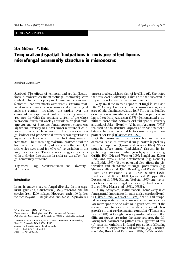 (PDF) Temporal and spatial fluctuations in moisture affect humus microfungal community structure ...