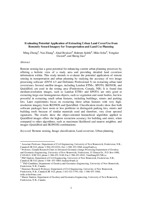 Pdf Extracting Land Cover Use From Remotely Sensed Imagery Potentials For Urban Planning