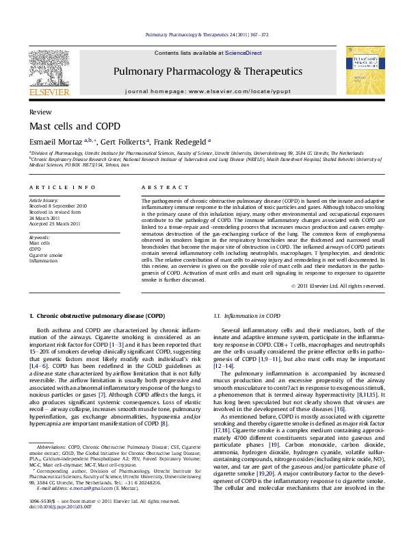 (PDF) Mast cells and COPD