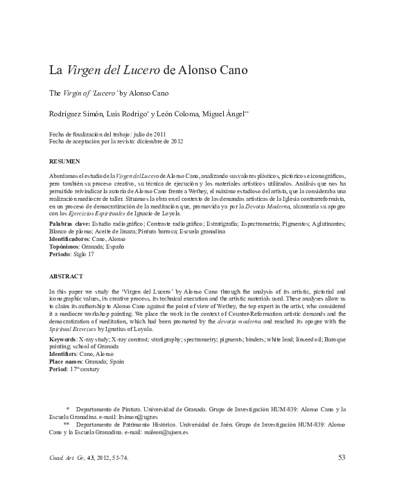(PDF) La Virgen del Lucero de Alonso Cano