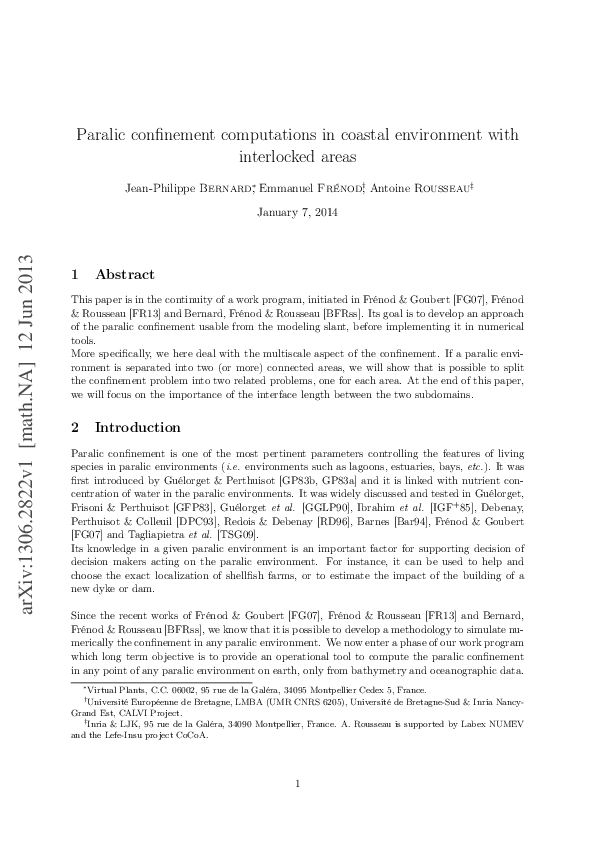 (PDF) Paralic confinement computations in coastal environment with ...