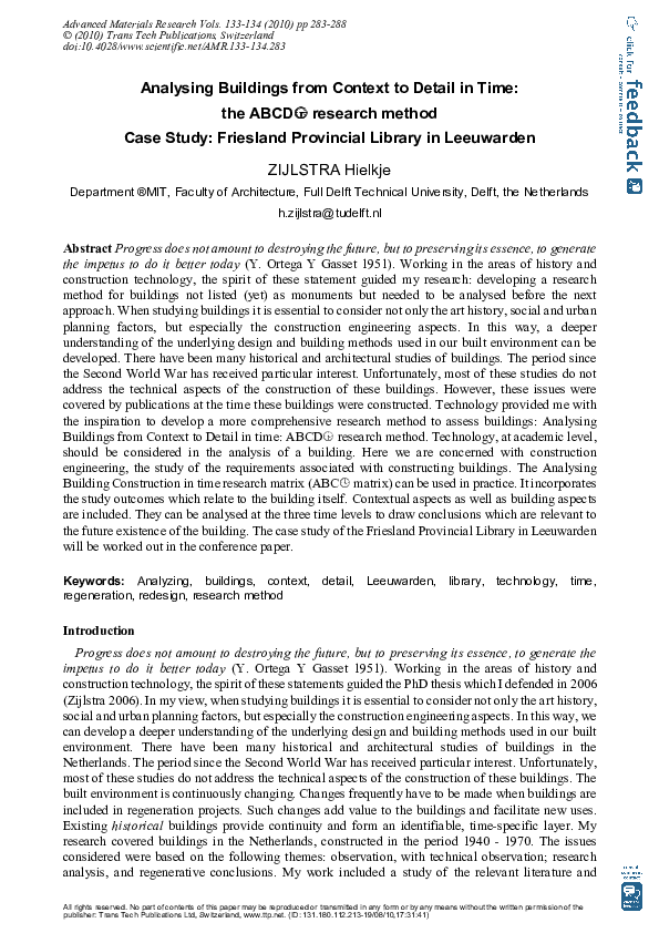 (PDF) Analysing Buildings from Context to Detail in Time: The ABCD ...