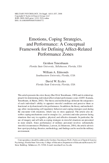 (PDF) Emotions, coping strategies, and performance: A conceptual ...