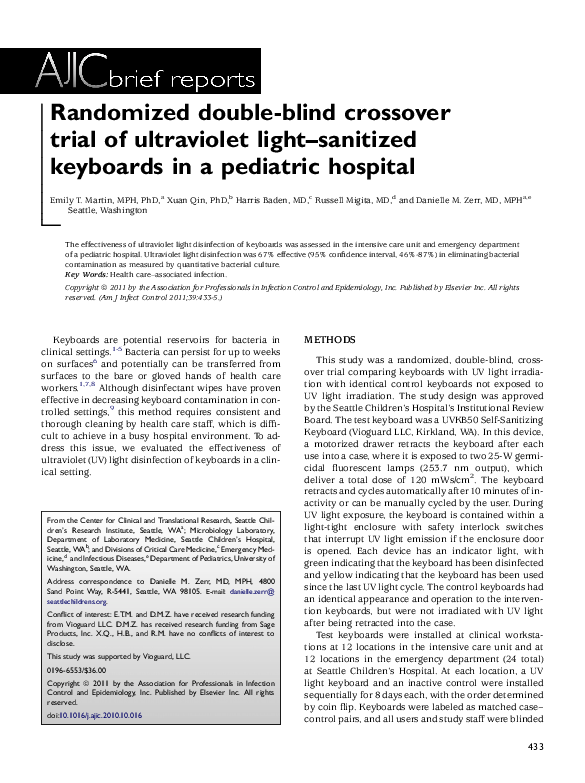 (PDF) Randomized double-blind crossover trial of ultraviolet light ...