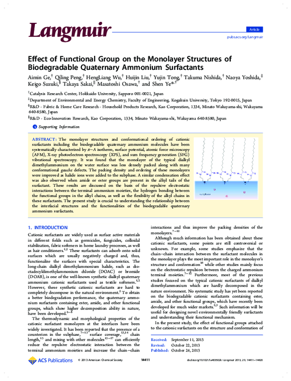 (PDF) Effect of Functional Group on the Monolayer Structures of ...