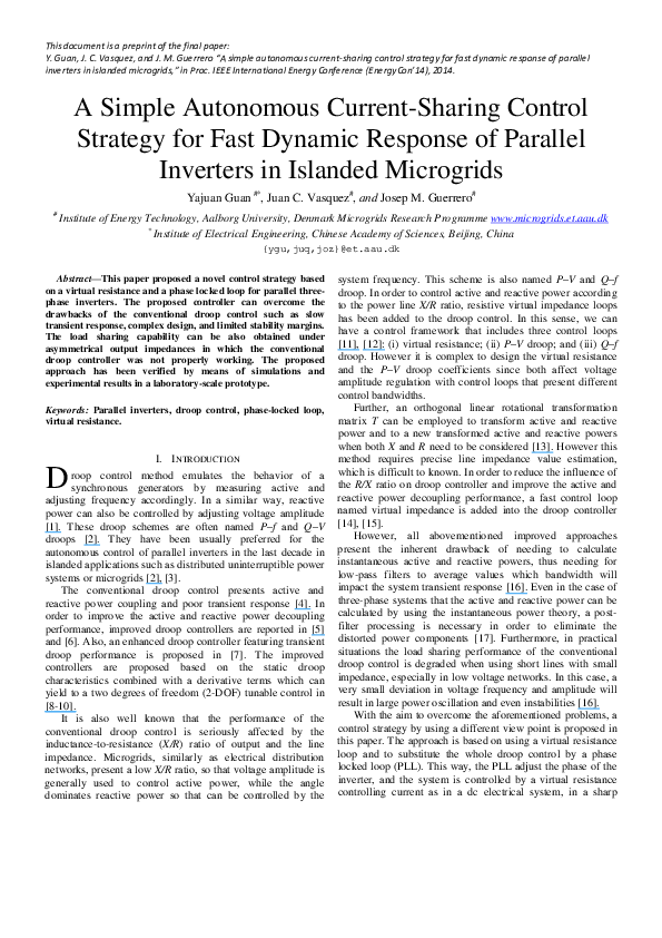 (PDF) A simple autonomous current-sharing control strategy for fast dynamic response of parallel ...