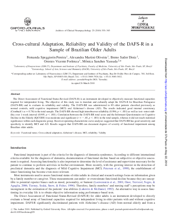 (PDF) Cross-cultural adaptation, reliability and validity of the Chinese version of the fear ...