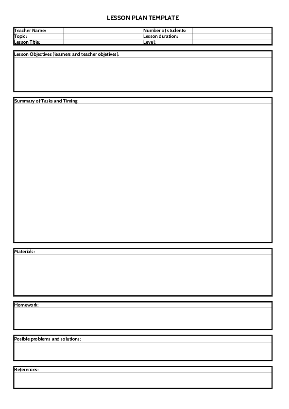 (PDF) LESSON PLAN TEMPLATE | Miguel Alonso - Academia.edu