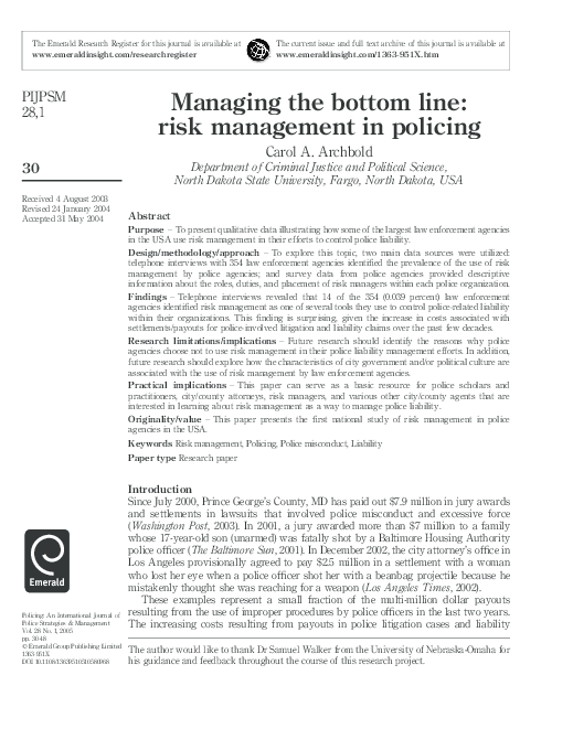 PDF Managing The Bottom Line Risk Management In Policing Carol pdf-managing-the-bottom-line-risk-management-in-policing-carol