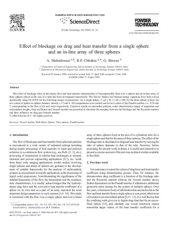 (PDF) Blockage Effects on Drag and Heat Transfer