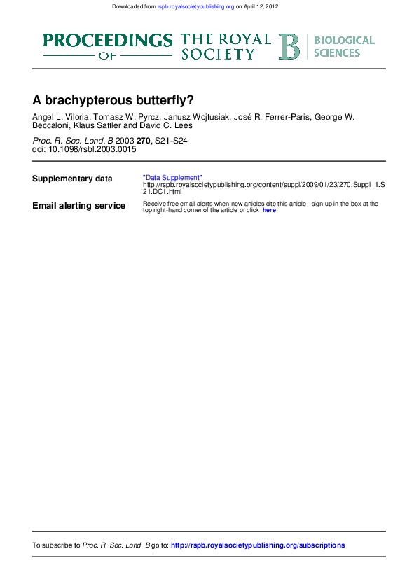 (PDF) A brachypterous butterfly?