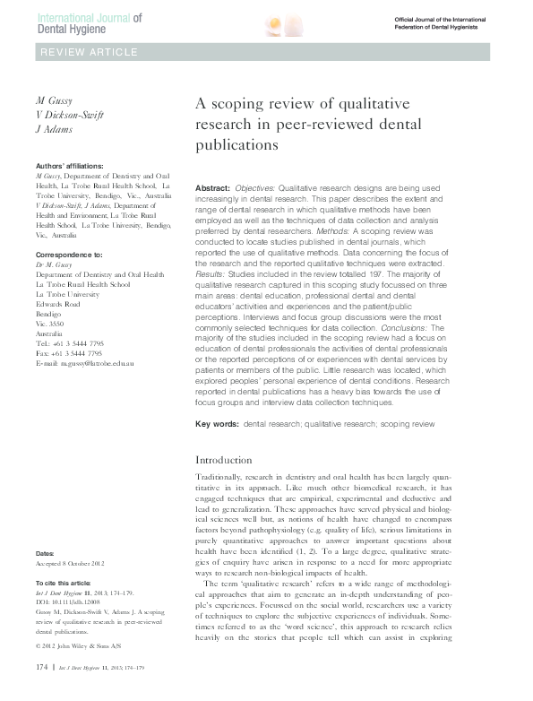 PDF A Scoping Review Of Qualitative Research In Peer reviewed Dental pdf-a-scoping-review-of-qualitative-research-in-peer-reviewed-dental