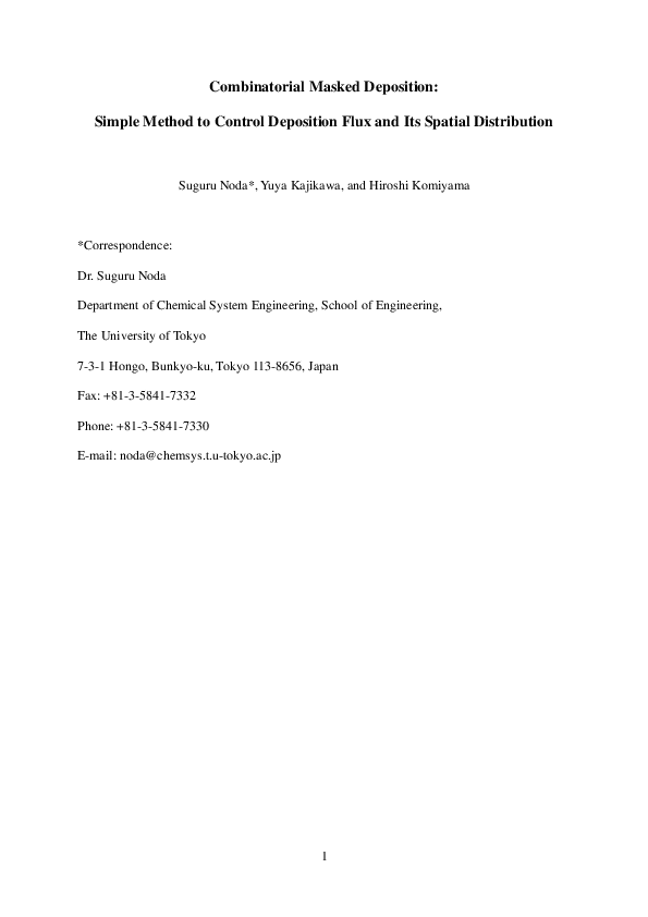 (PDF) Combinatorial masked deposition: simple method to control ...