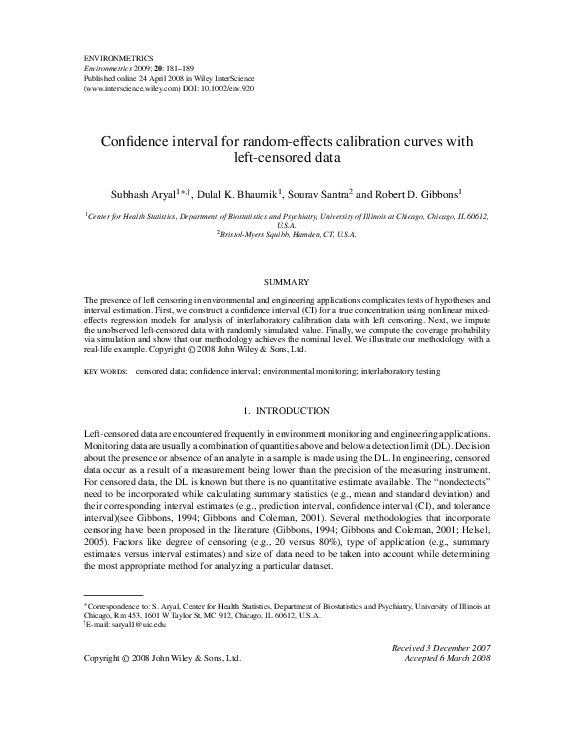 (PDF) Confidence interval for random-effects calibration curves with ...