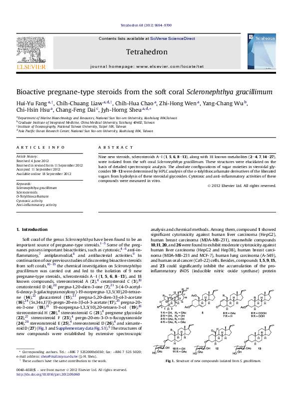 (PDF) Bioactive pregnane-type steroids from the soft coral ...