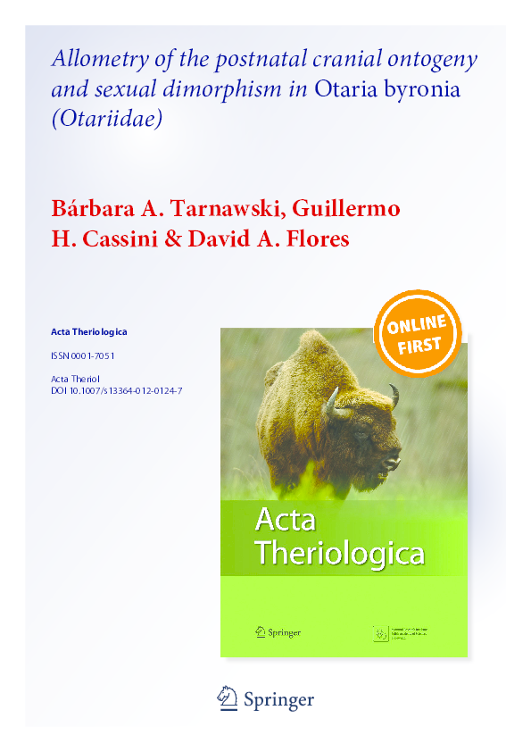 (PDF) Allometry of the postnatal cranial ontogeny and sexual dimorphism ...