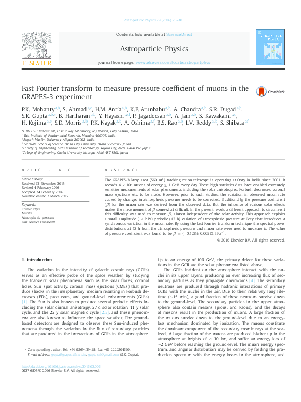 (PDF) Fast Fourier transform to measure pressure coefficient of muons ...