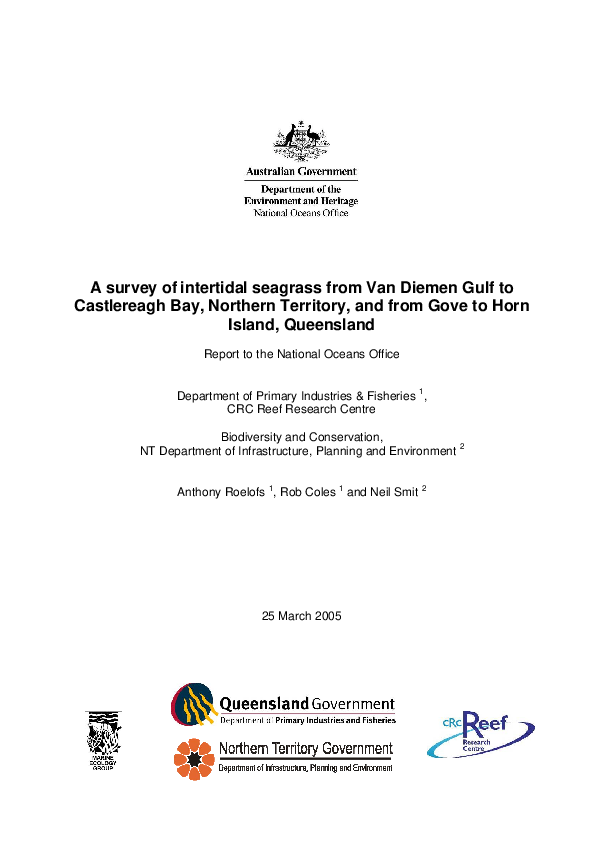 (PDF) A survey of intertidal seagrass from Van Diemen Gulf to ...