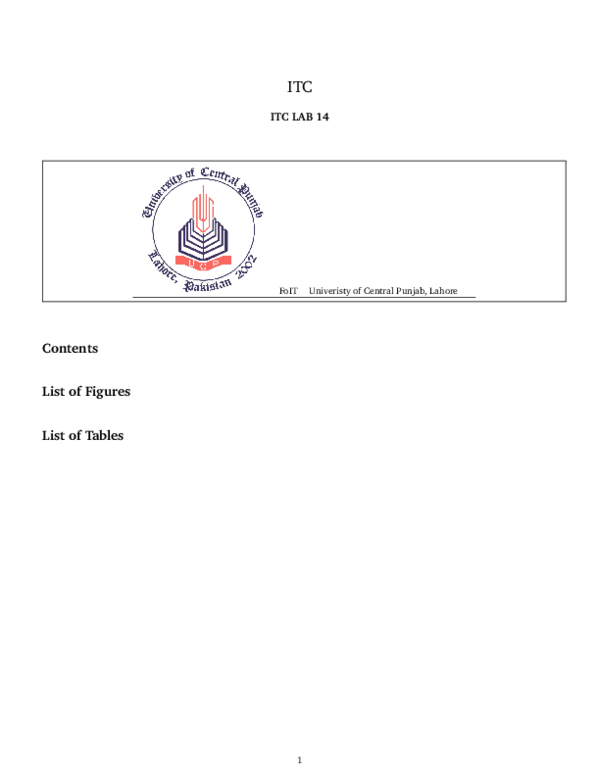 Pdf Itc Itc Lab 14 Rana Sohail 2509